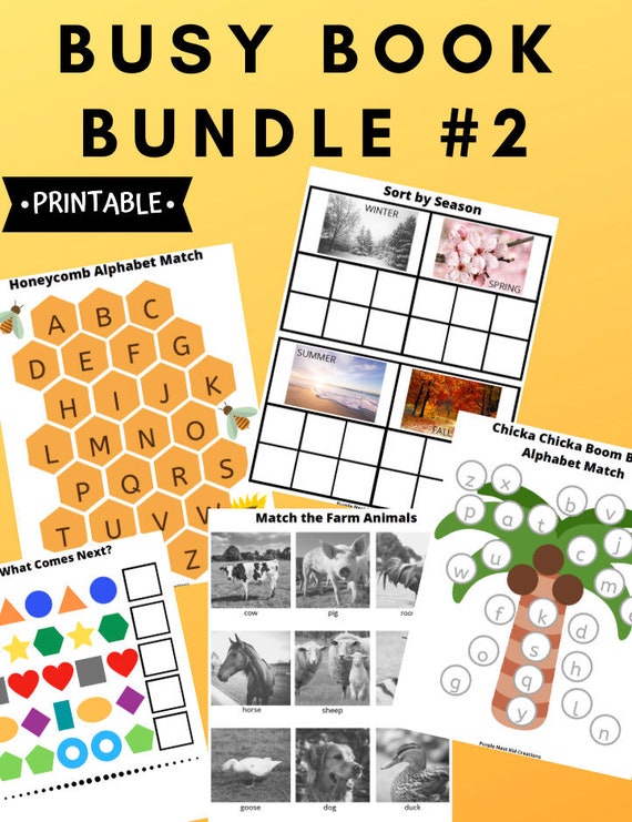 Busy Book Bundle 2 Busy Book Printable Matching Games | Etsy