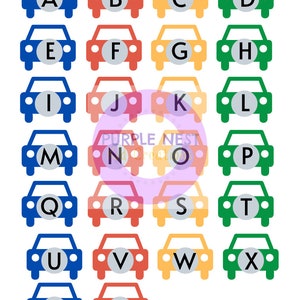 Vehicle Alphabet Match Worksheet, Alphabet Matching Game, Educational ...