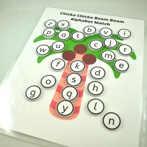 Chicka Chicka Boom Boom Alphabet Match Worksheet (PDF) - Etsy