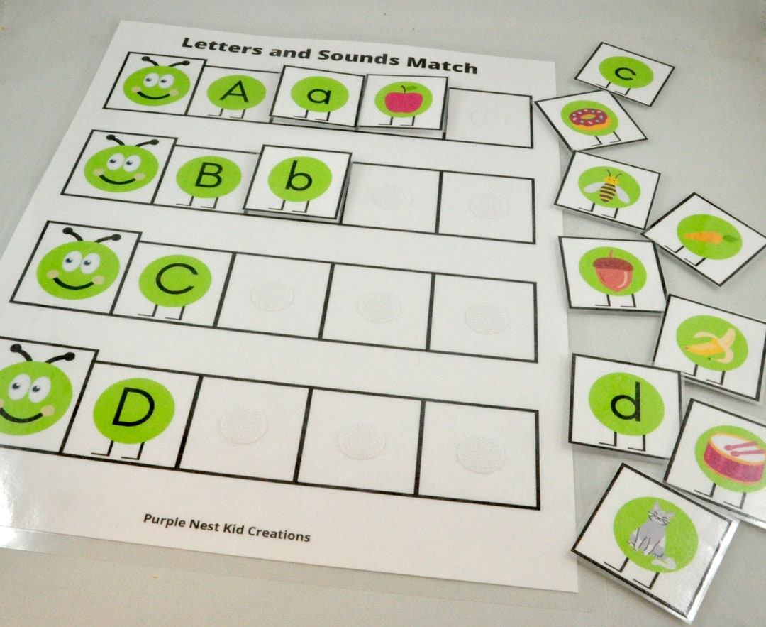 Letters and Sounds Match Worksheet, Phonics, Beginning Sounds, Pictures ...