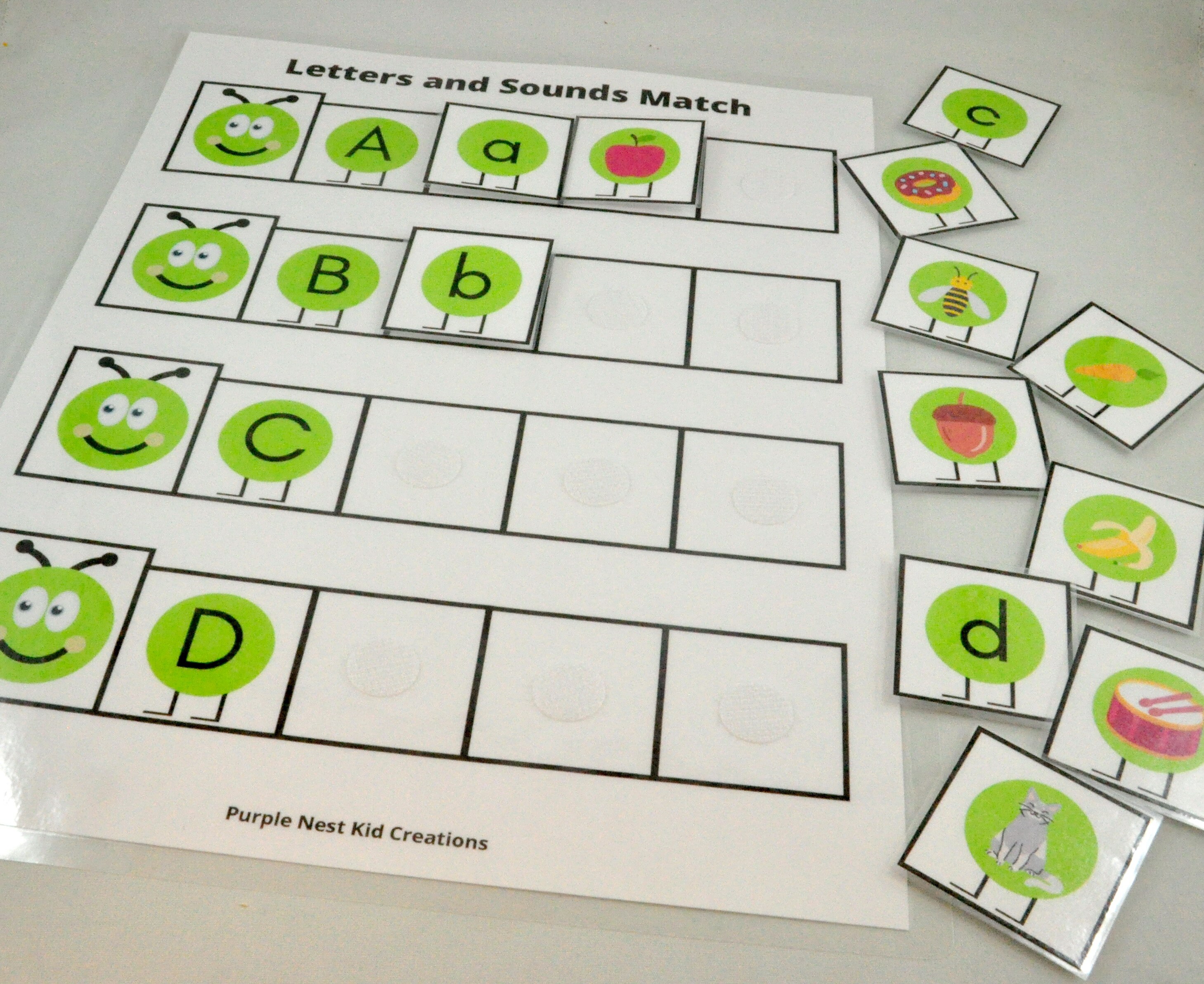 Letters and Sounds Match Worksheet Phonics Beginning Sounds - Etsy Canada