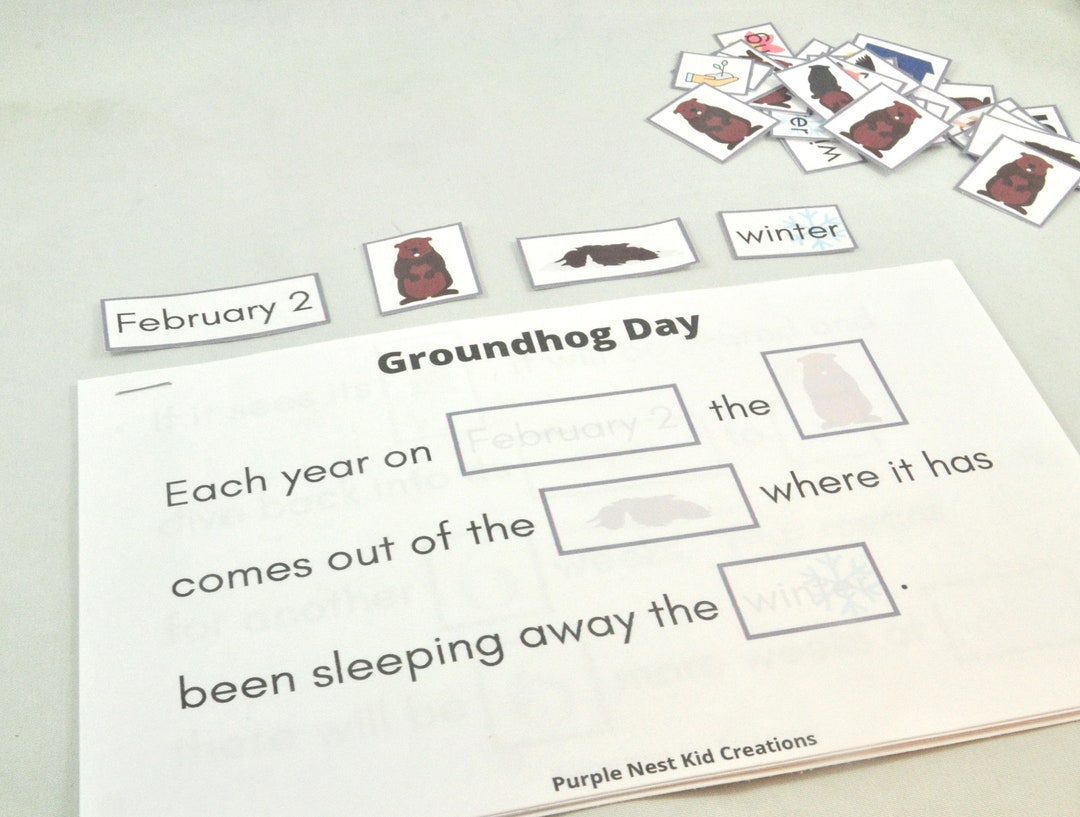 Groundhog Day Activity: Early Readers Cut & Paste Booklet (PDF) - Etsy