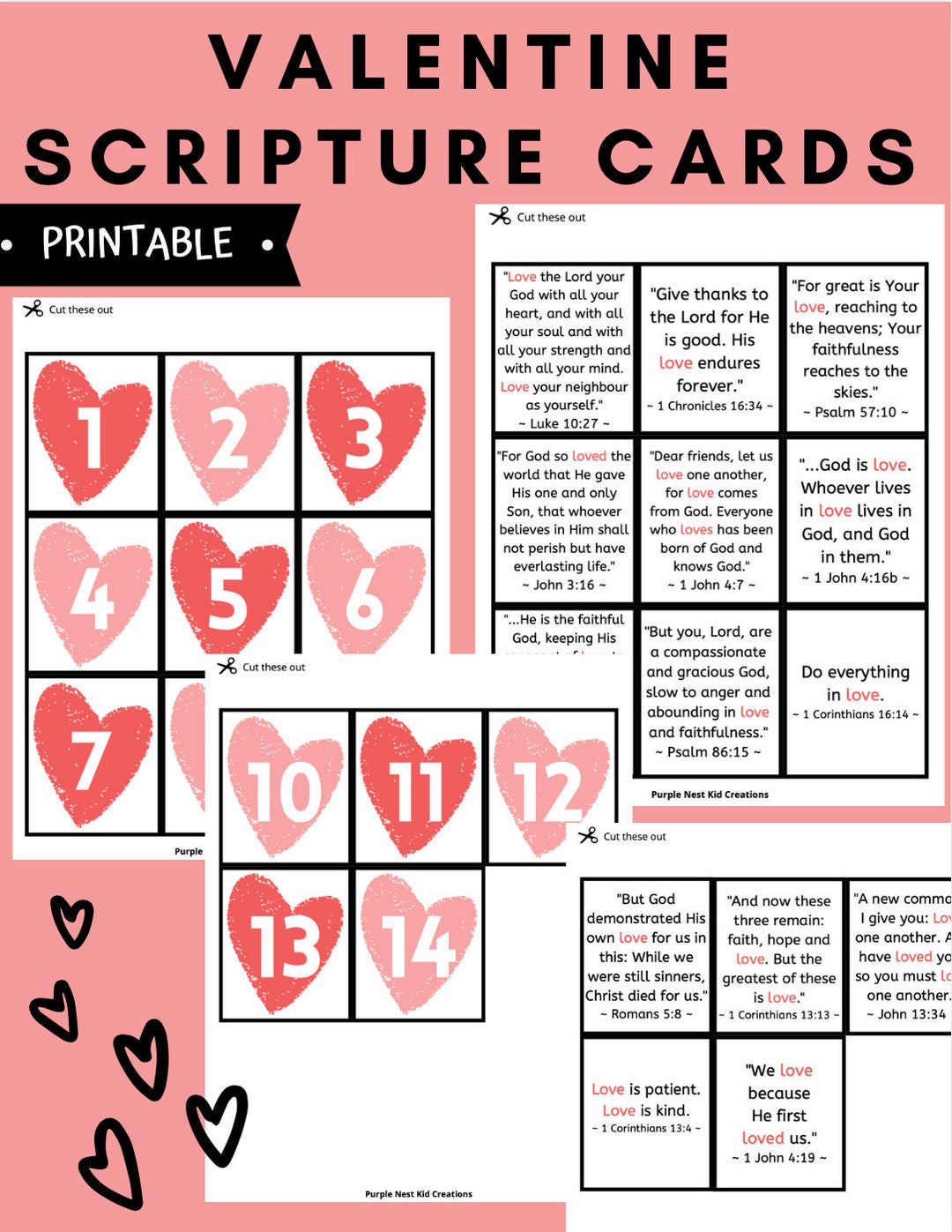 Valentine Scripture Cards: Religious Countdown Calendar (digital Download) - Etsy