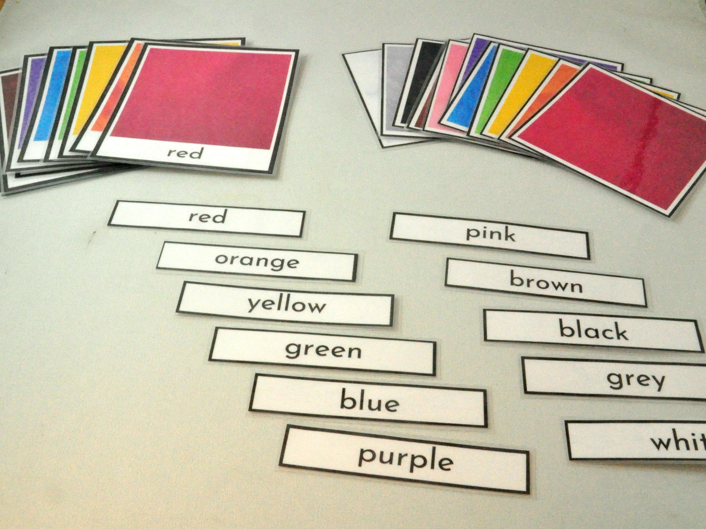Colors Flash Cards Colours Montessori Nomenclature Three - Etsy España