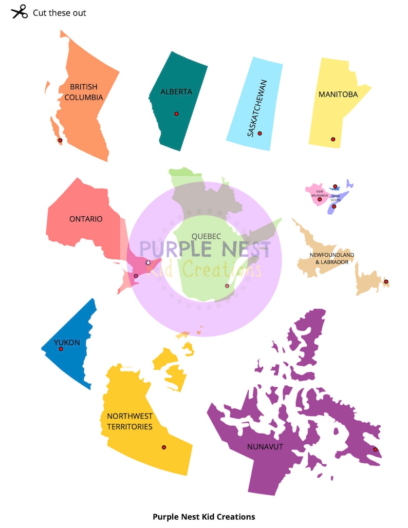 Canada Geography Bundle Provinces and Territories Matching | Etsy