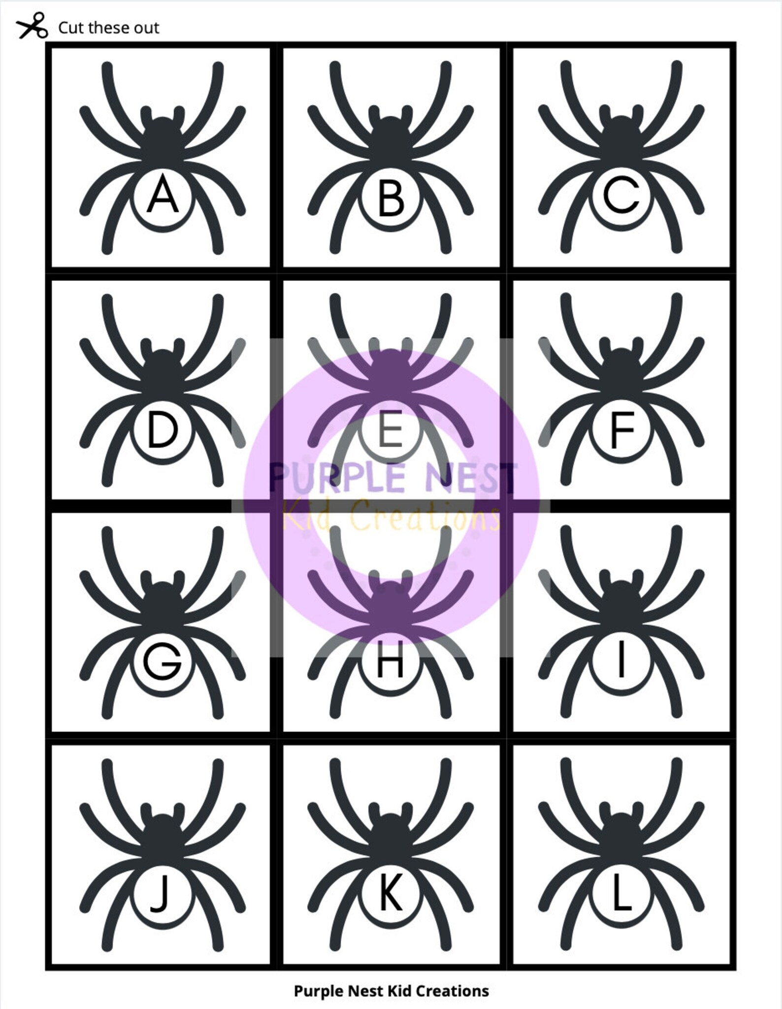 Spider Web Alphabet Find and Cover Activity Letters A to Z - Etsy Canada