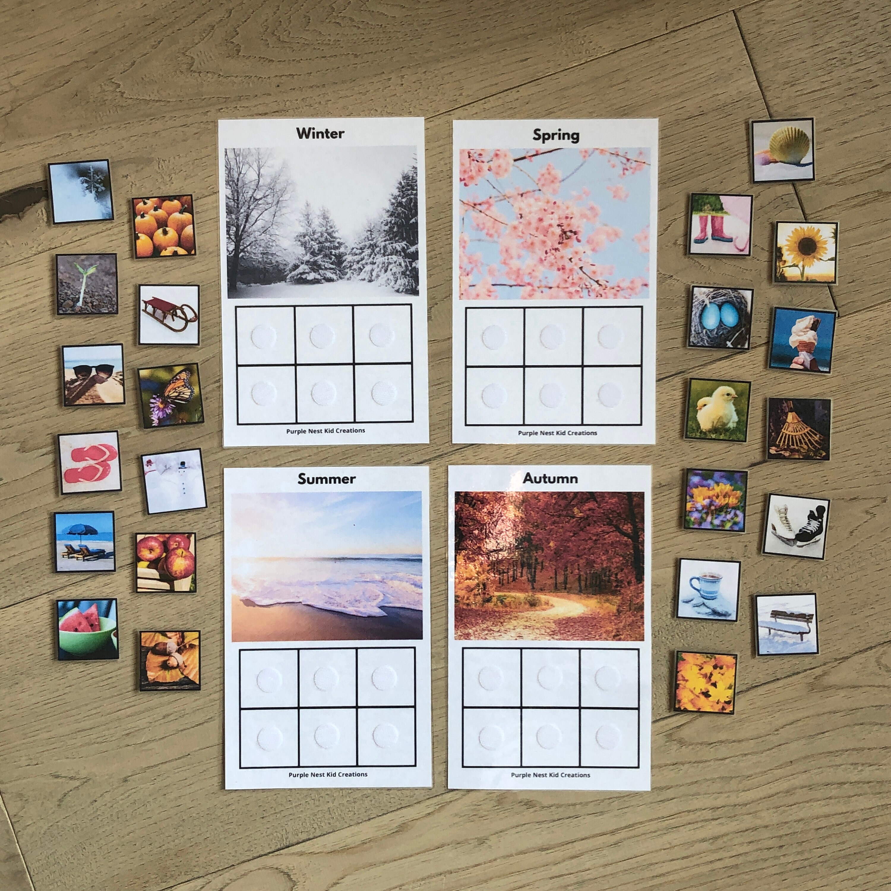 Seasons Sorting Mats Sort by Season Sorting Activity Fall - Etsy