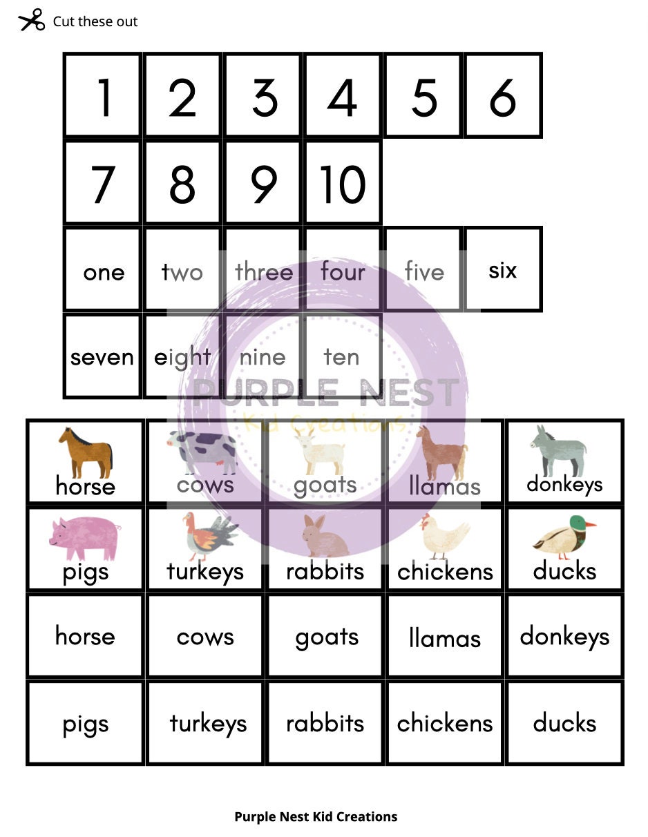Farm Animals Sentence Builder Activity Farm Literacy - Etsy