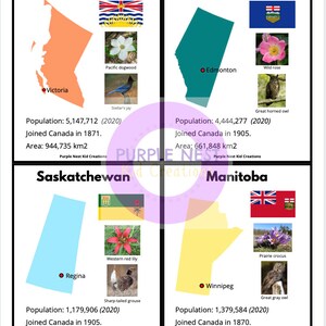 Canadian Fact Worksheets, Flash Cards, Provinces, Territories, Matching ...