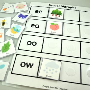 Vowel Digraphs Matching Game: Phonics Printable Activity (PDF) - Etsy