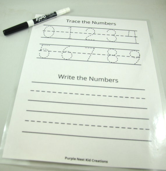 Trace/write Numbers Worksheet Counting Learn to Write - Etsy