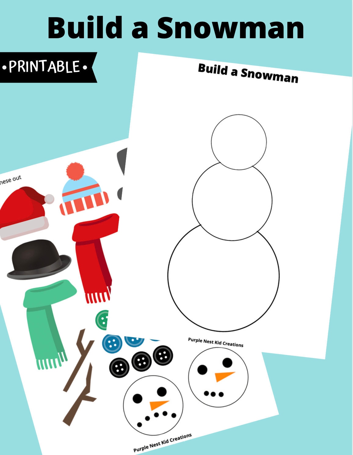 Build a Snowman Worksheet Dress up Game Winter Activity - Etsy Canada