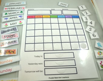 Spanish Perpetual Calendar Morning Binder Activity Sheet | Etsy