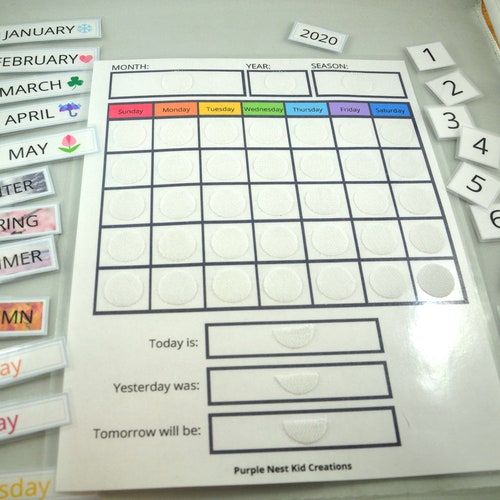 Perpetual Calendar Morning Binder Activity Sheet Digital - Etsy