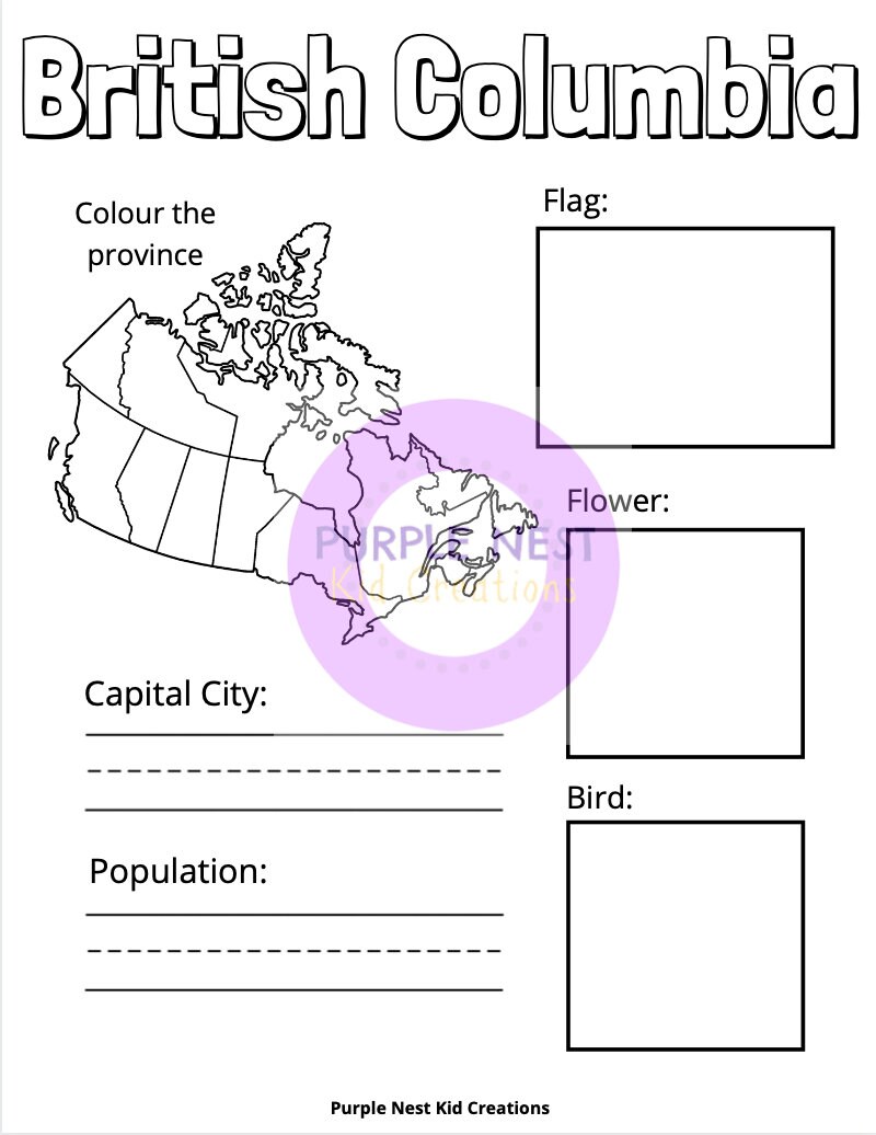 Canadian Fact Worksheets Flash Cards Provinces Territories | Etsy Canada