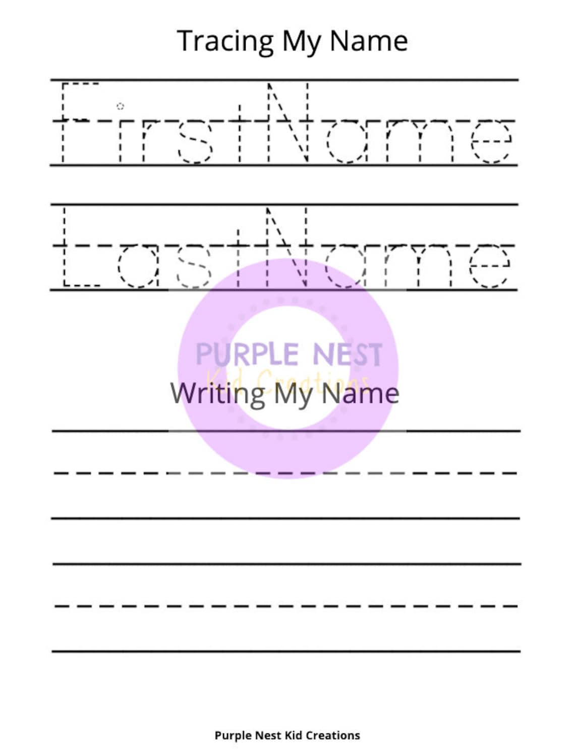 Personalized Name Tracing Worksheet: Writing Practice (digital Download ...