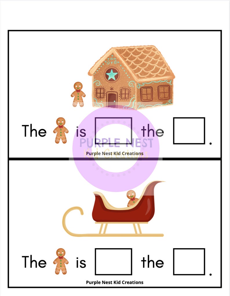 Gingerbread Man Preposition Activity: Christmas Literacy Center ...