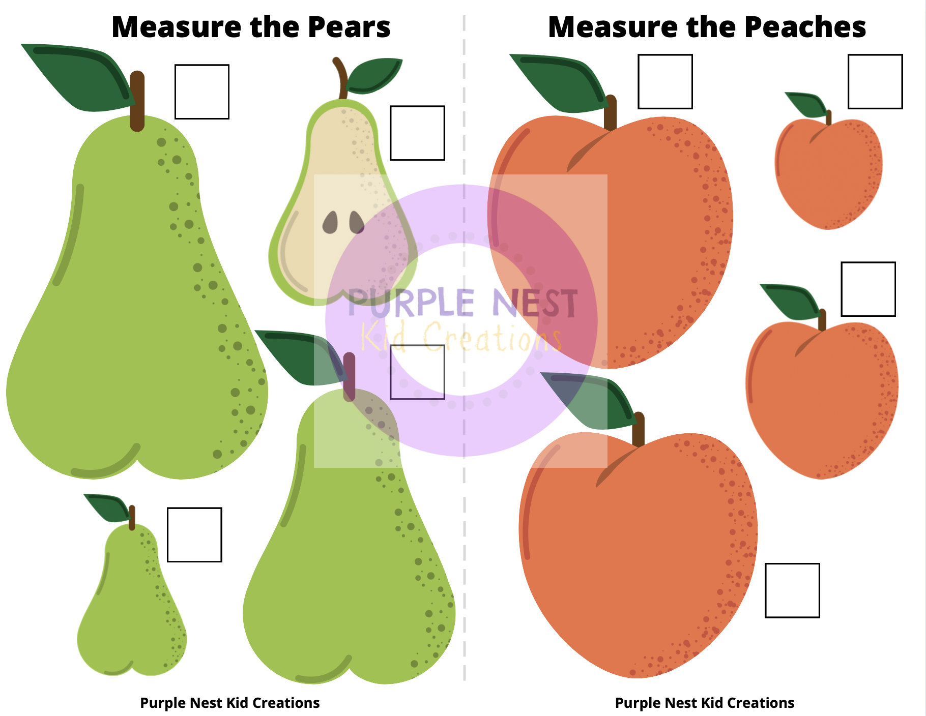 Measure the Fruits and Vegetables Measurement Activity Math | Etsy