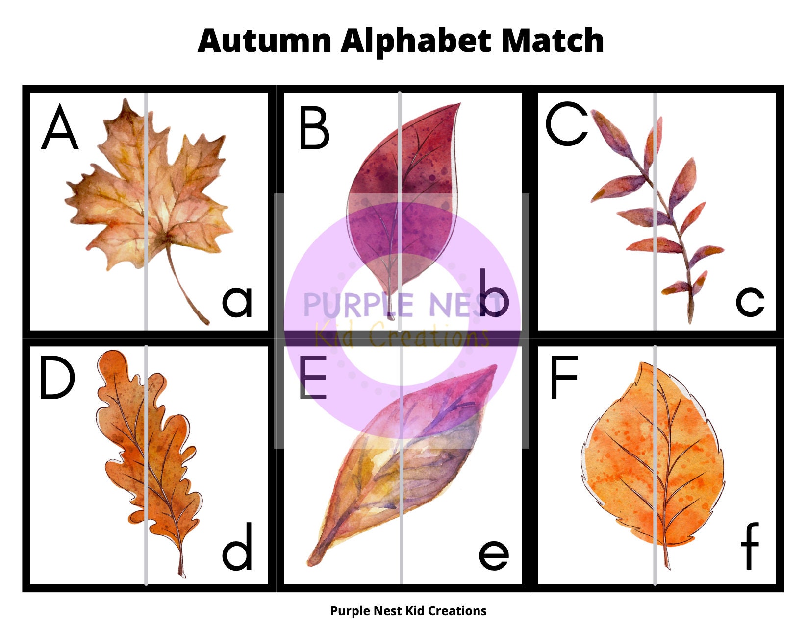 Autumn Alphabet Puzzle Fall Matching Game Puzzle Alphabet - Etsy