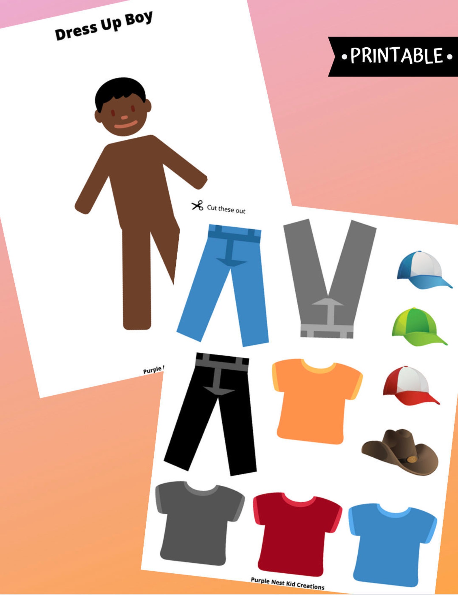 Dress up Boy Worksheet Educational Preschool Printable - Etsy