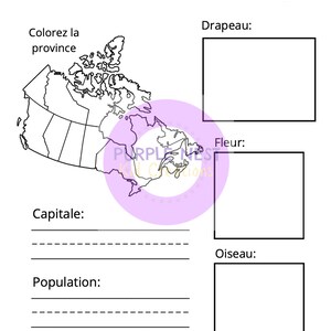 French Canadian Fact Worksheets, Flash Cards, Provinces, Territories ...