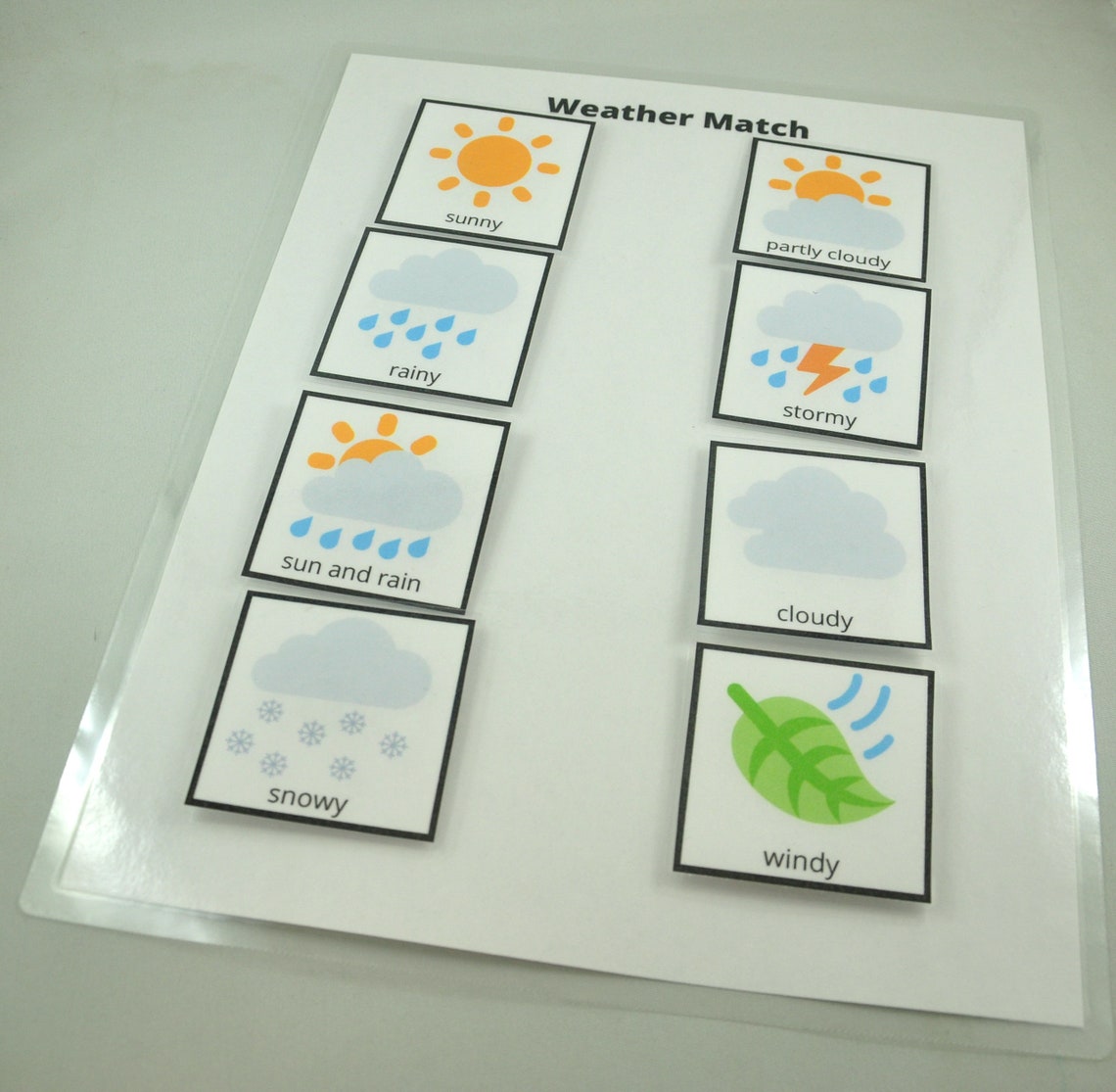 Weather Match Worksheet Weather Matching Game Educational - Etsy