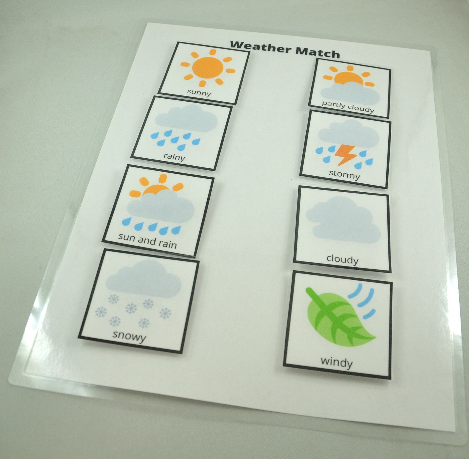 Weather Match Worksheet Weather Matching Game Educational - Etsy