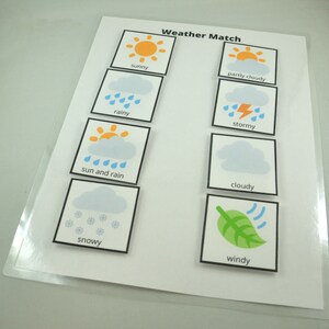 Weather Match Worksheet, Weather Matching Game, Educational Preschool ...