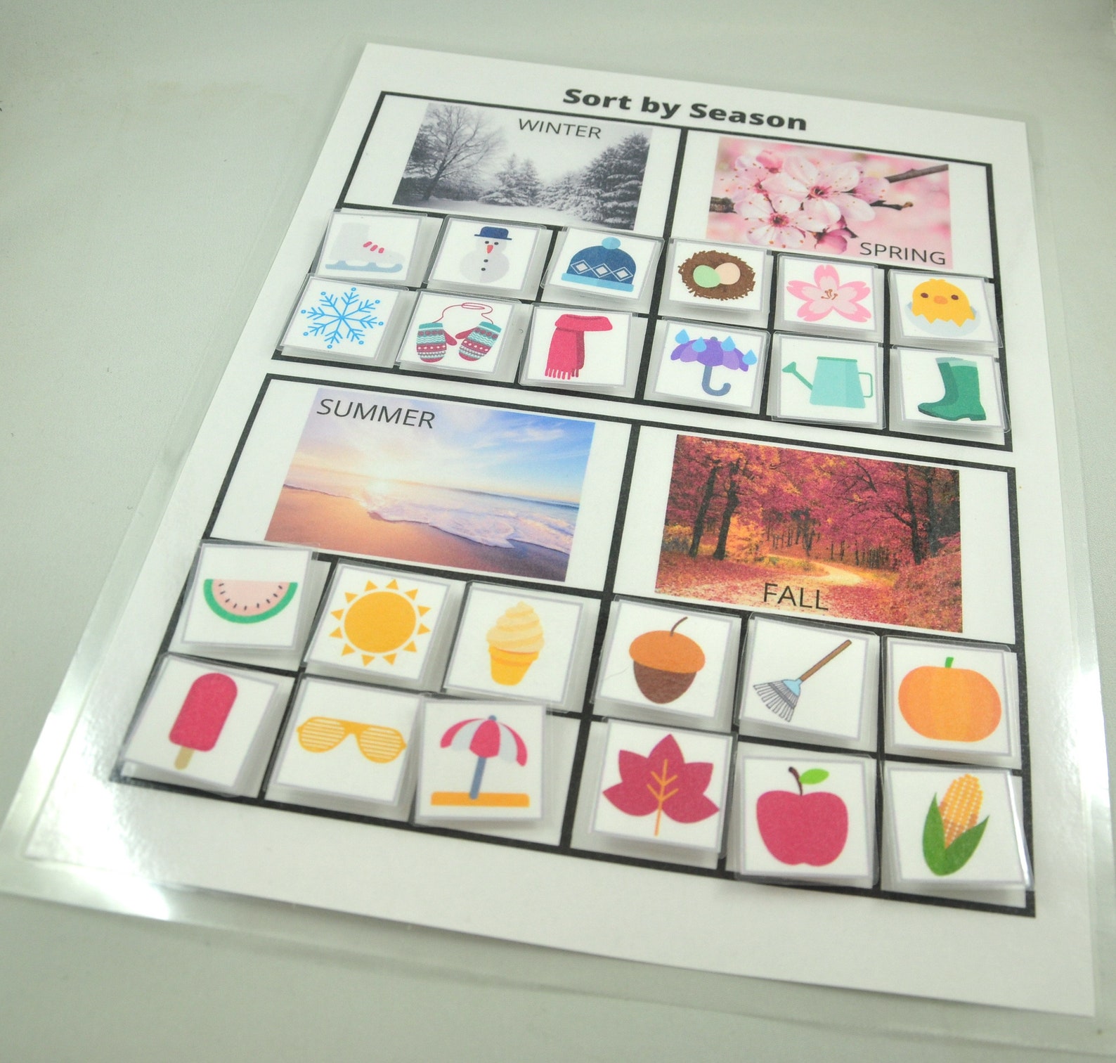 Sort by Season Worksheet, Season Sorting Game, Educational Preschool ...
