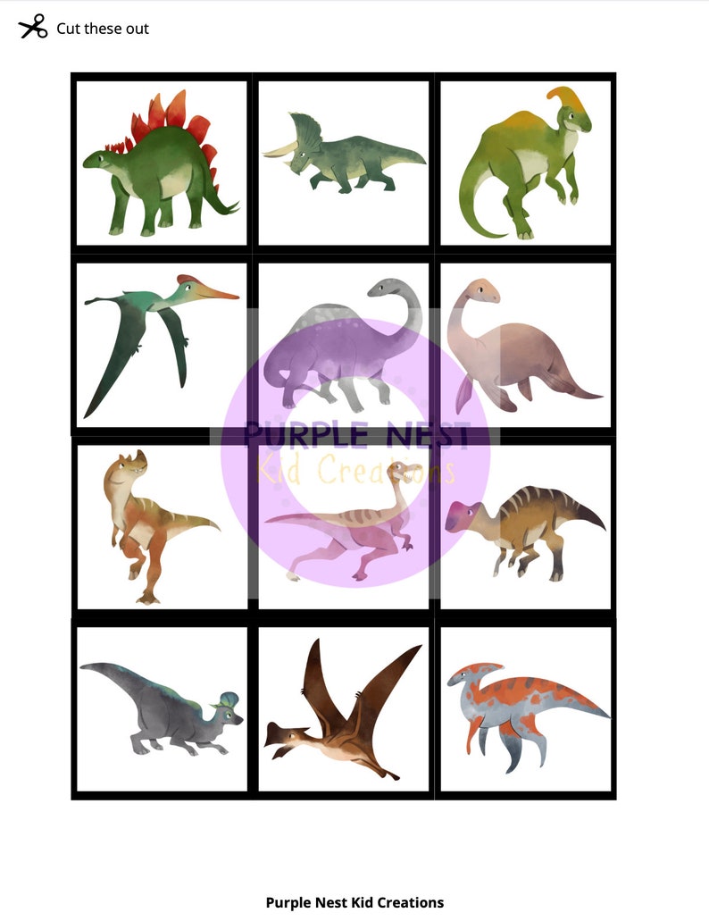 Dinosaur Shadow Match Worksheet Dinosaur Matching Game - Etsy