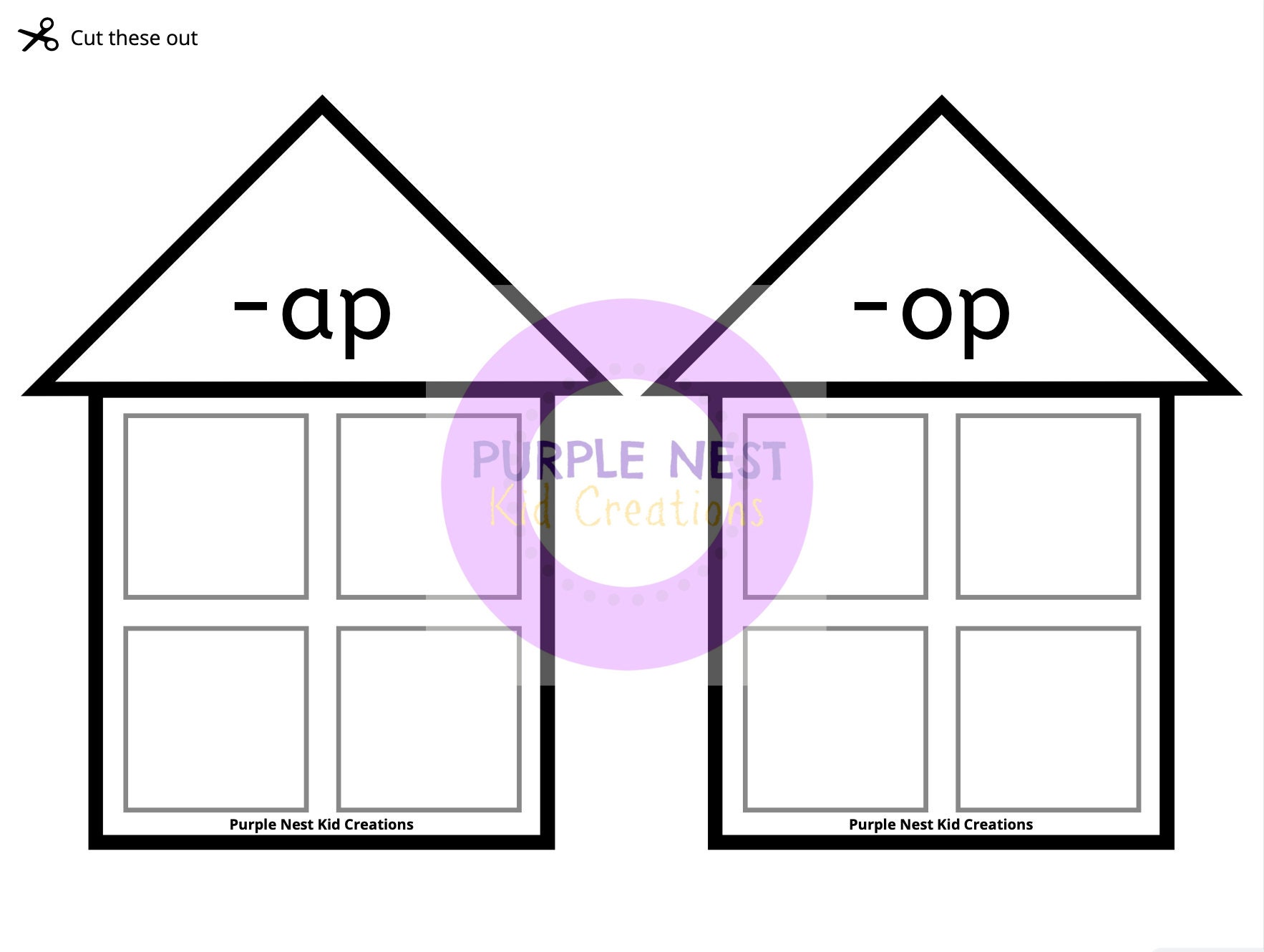 Word Family Houses Activity Phonics Language CVC Rhyming - Etsy UK