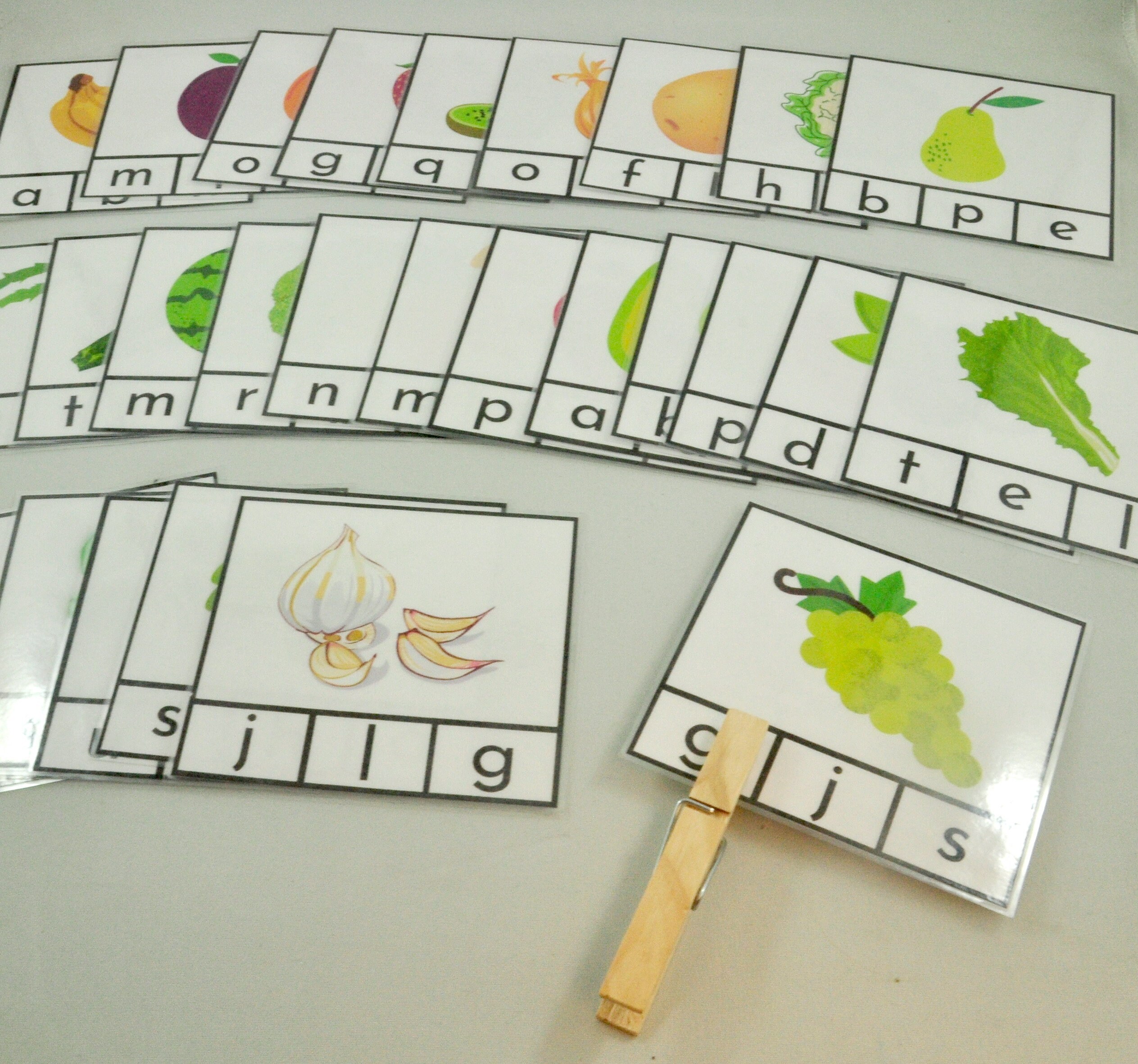 Fruits and Vegetables Printable Bundle Sorting Phonics | Etsy