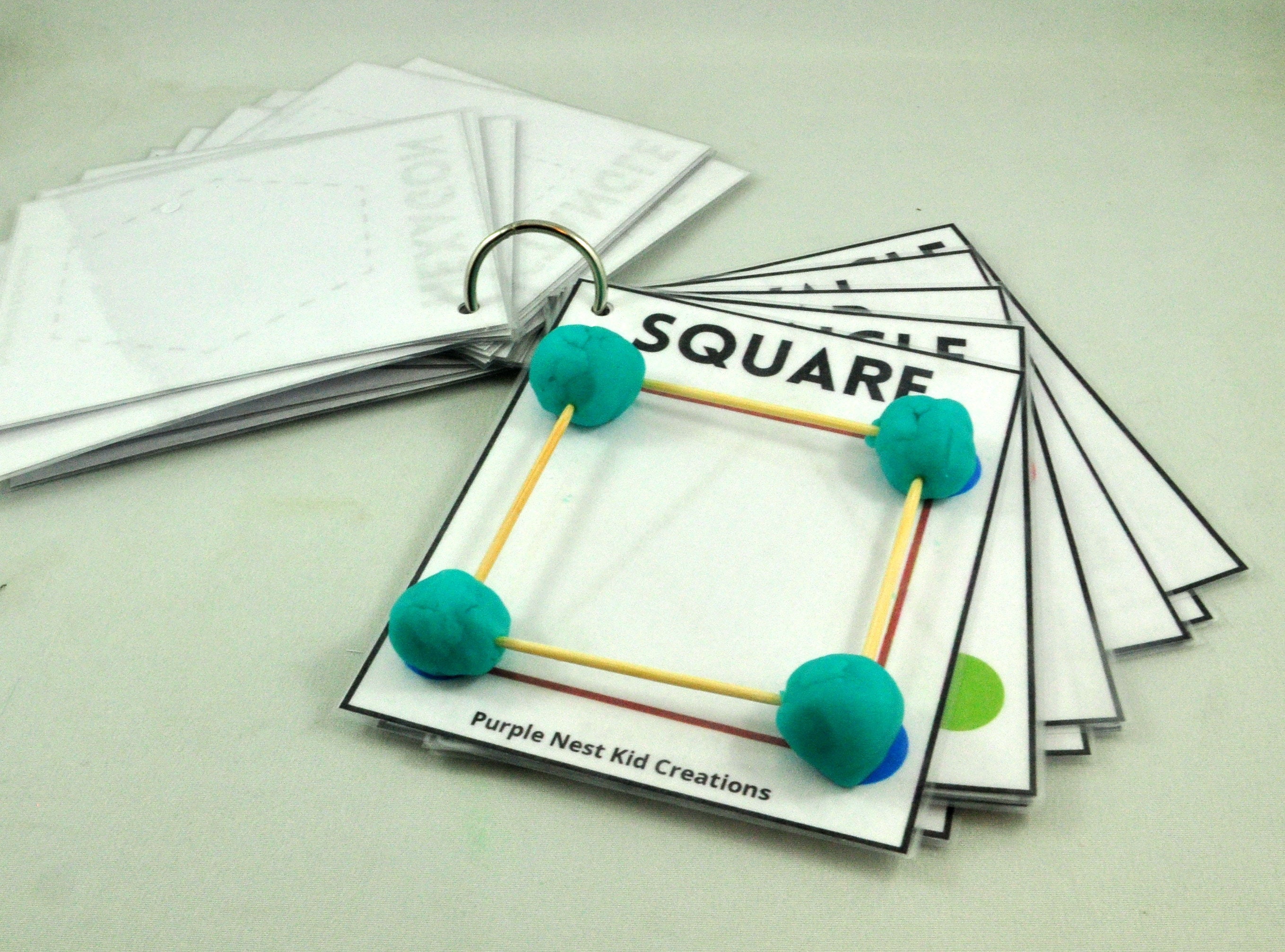 Shapes Flash Cards Learning Shapes Playdough Drawing - Etsy