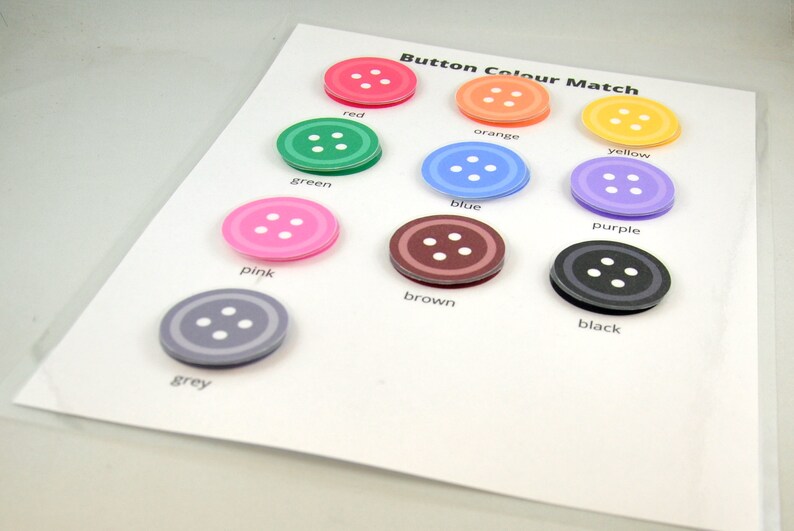 Button Color Match Worksheet Color Matching Game Educational - Etsy