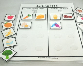 Food Group Sorting Game Preschool Homeschool (Download Now) - Etsy