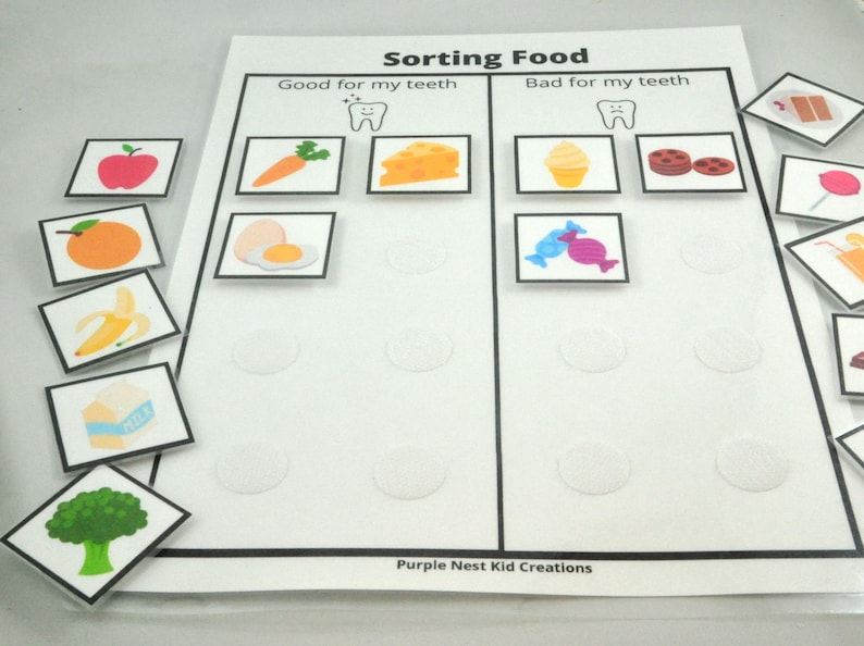 Healthy Teeth Food Sorting Activity: Preschool Printable (PDF) - Etsy