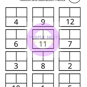 Part-part-whole Math Worksheet, Digital Download, Numbers, Addition ...