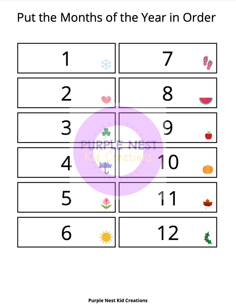 Months of the Year Printable Calendar Time Morning Binder - Etsy