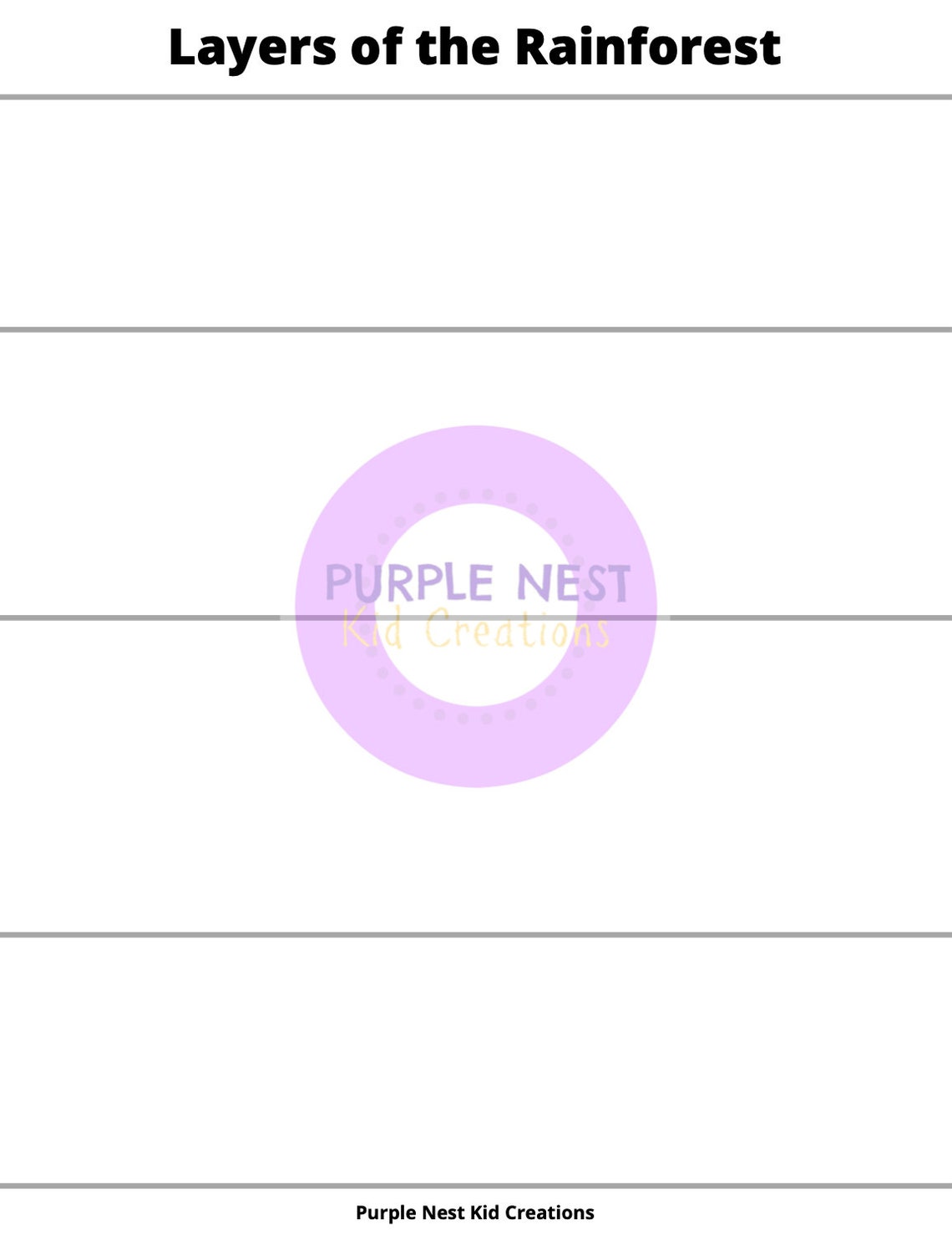 Layers of the Rainforest Worksheet Rainforest Habitat - Etsy Australia