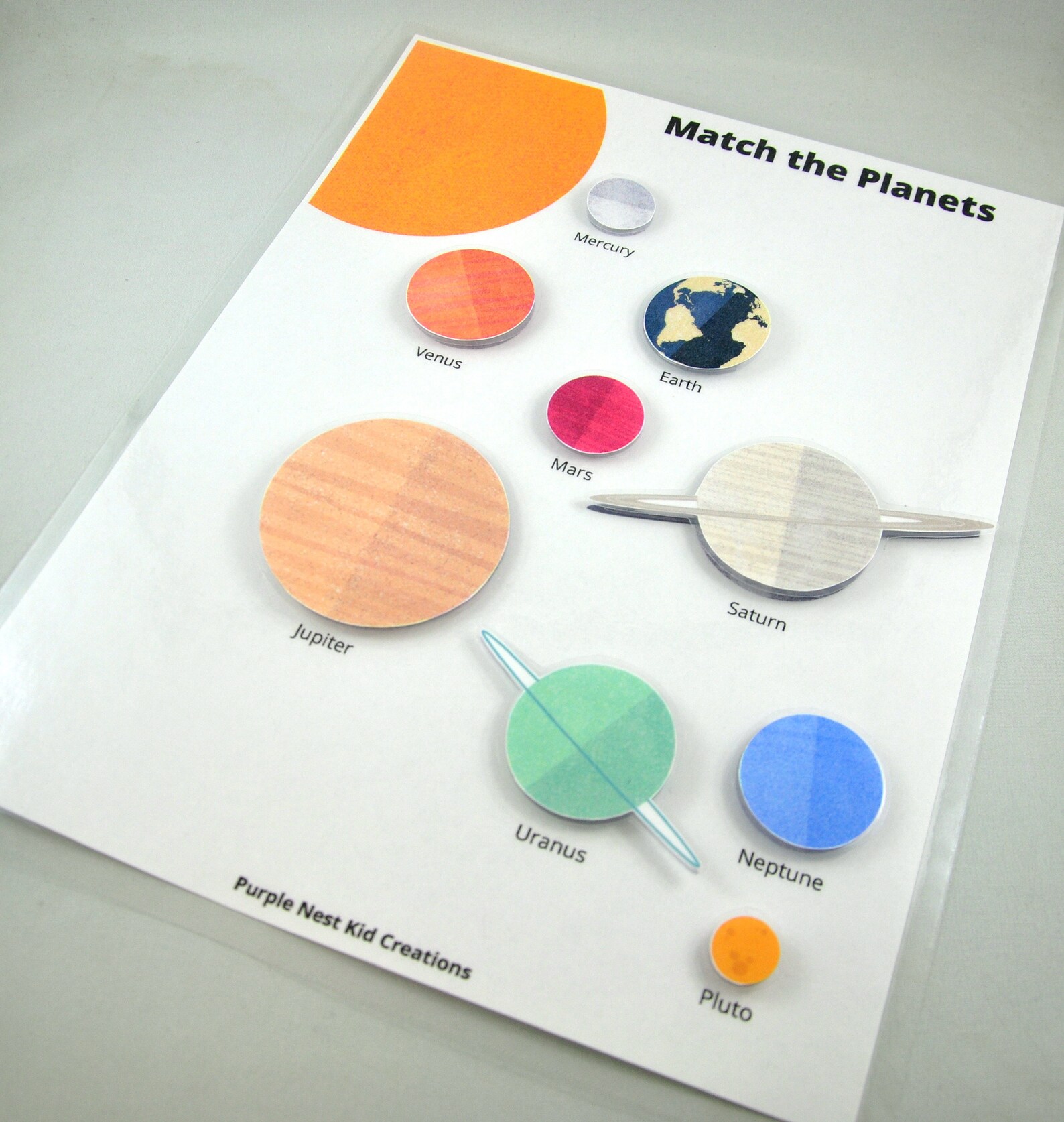 Match The Planets Worksheet Solar System Matching Game Etsy