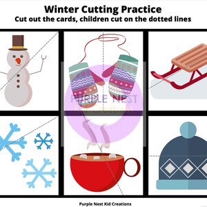 Winter Cutting Practice Worksheets, Scissor Practice, Scissor Skills ...