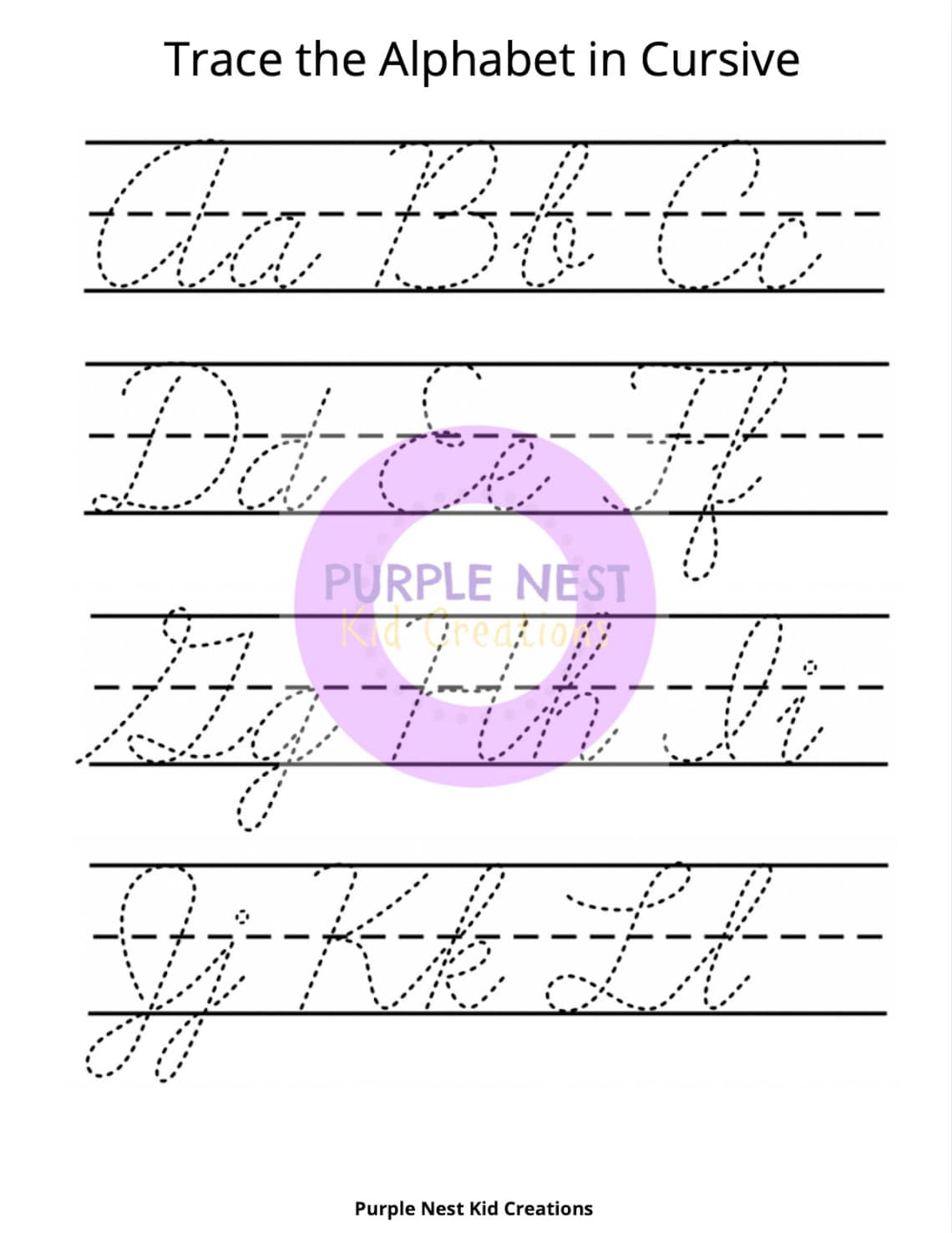Trace the Alphabet in Cursive Worksheet Letters Learn to | Etsy