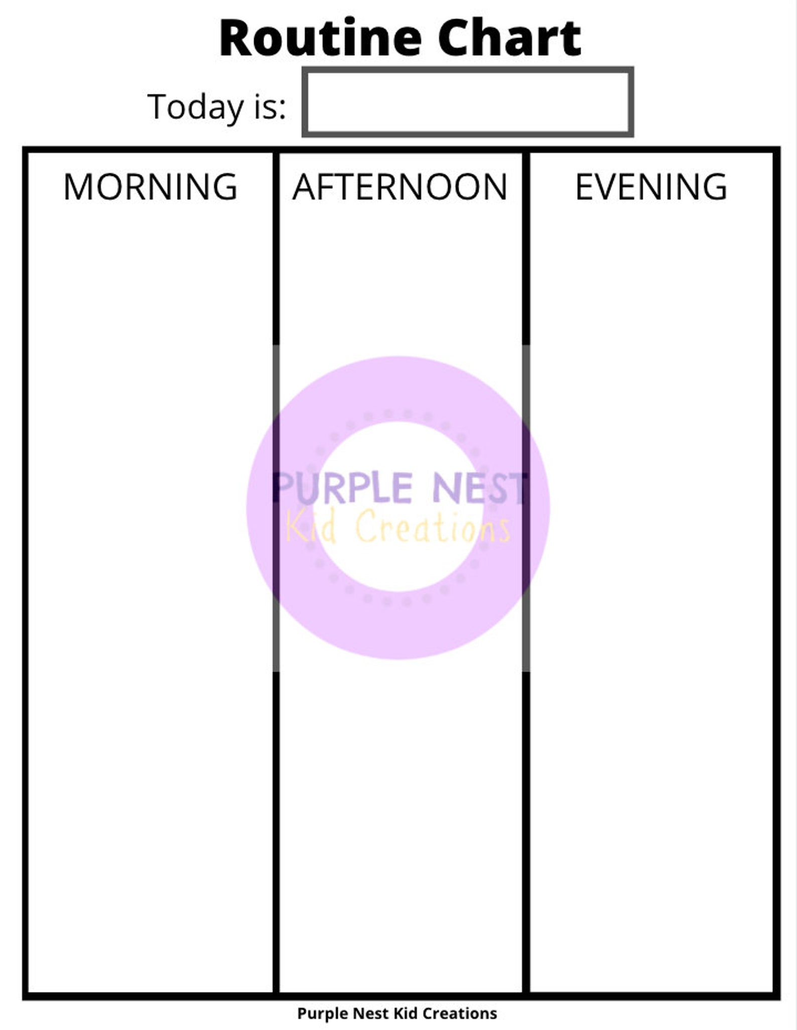 Kids Visual Routine Chart: Morning, Afternoon, Evening (printable PDF ...
