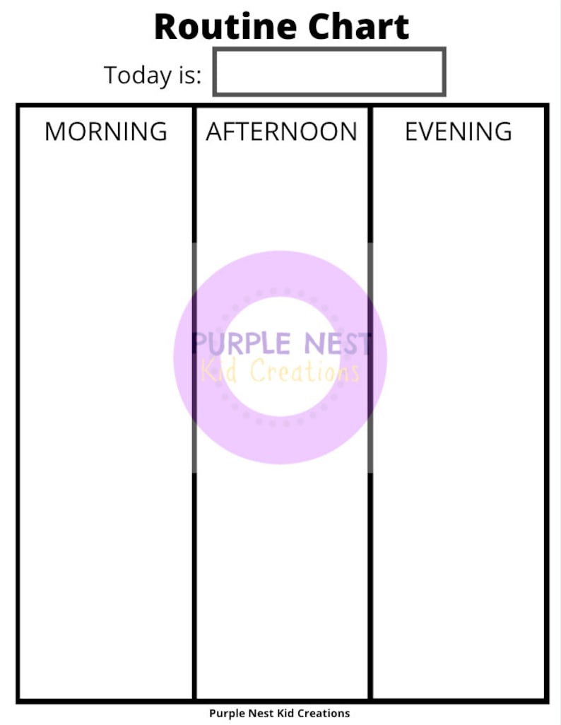 Kids Visual Routine Chart: Morning, Afternoon, Evening (printable PDF ...