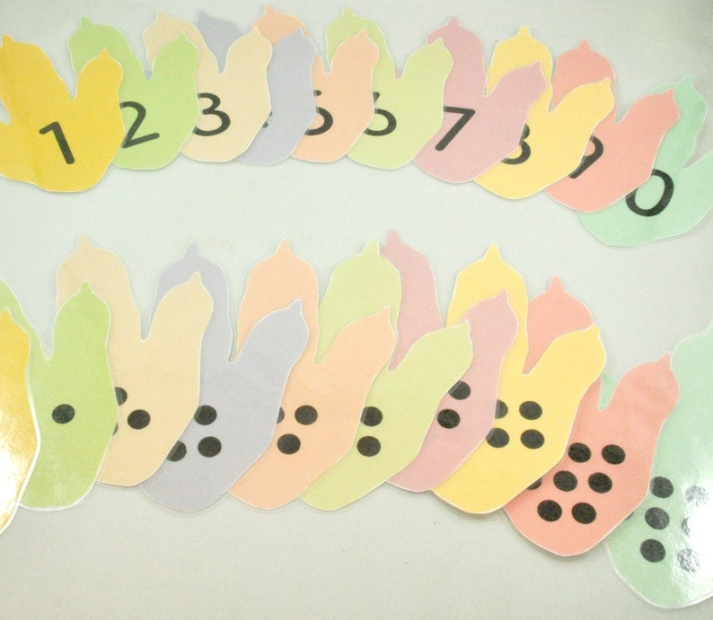 Dinosaur Footprints Number Match Number Recognition | Etsy