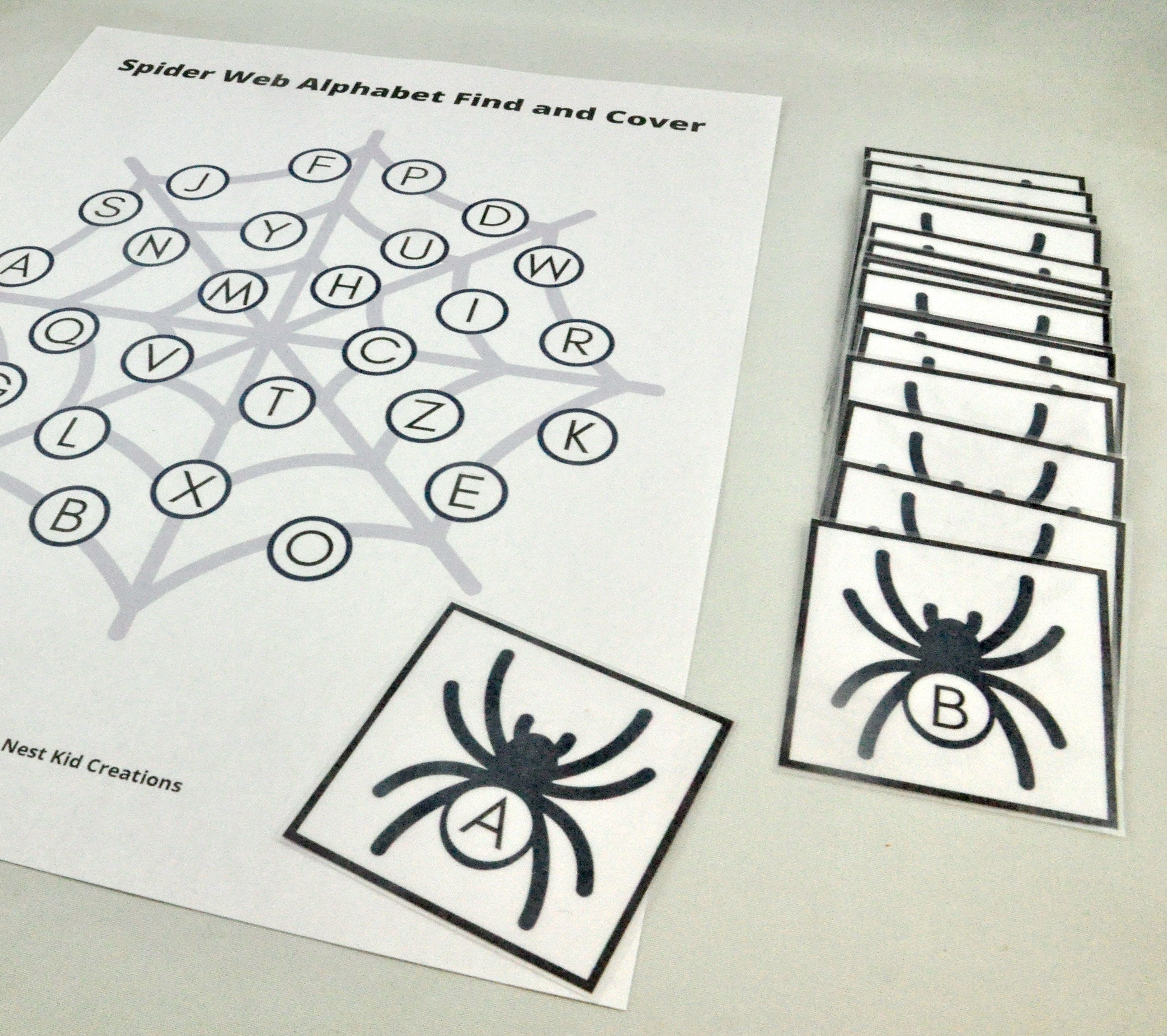 Spider Web Alphabet Find and Cover Activity Letters A to Z - Etsy Canada
