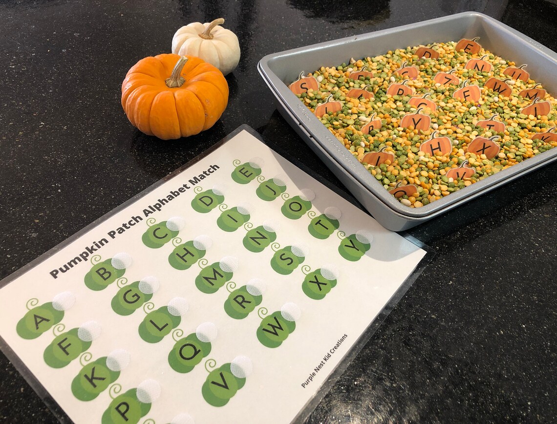 Pumpkin Patch Alphabet Match Worksheet Fall Alphabet Matching | Etsy