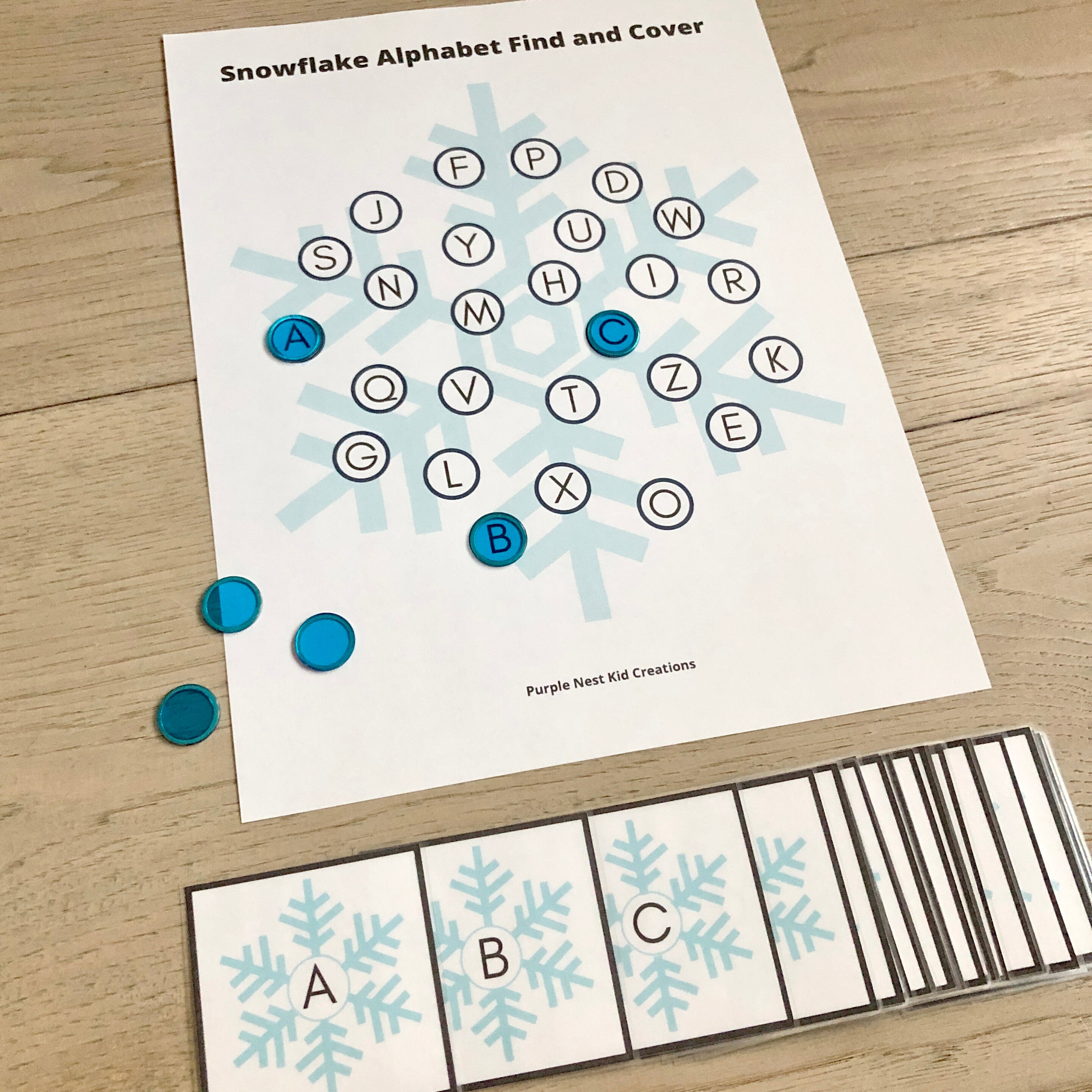 Snowflake Alphabet Find and Cover Activity Letters A to Z - Etsy