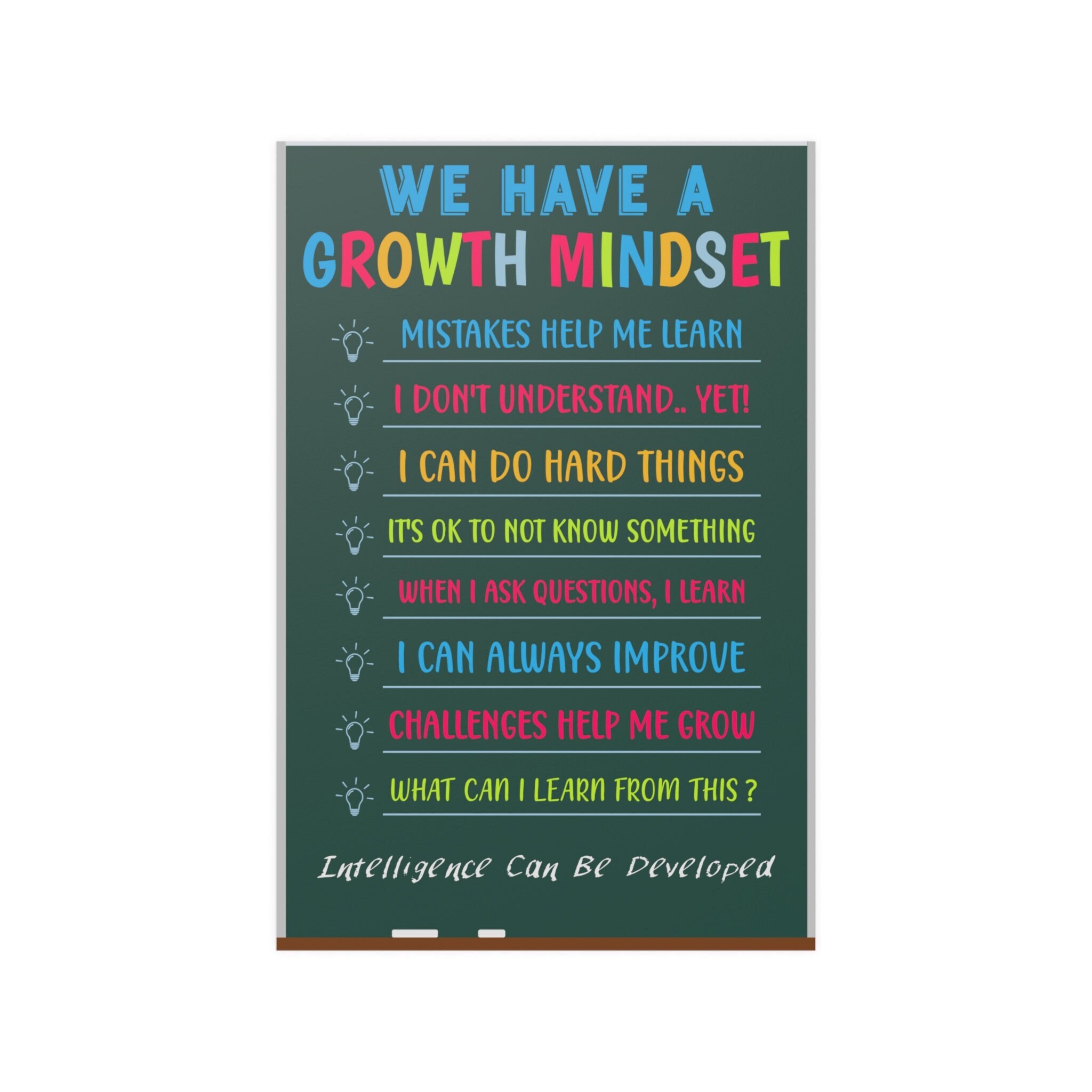 Growth Mindset Poster, the Power of yet Classroom Poster, Cute Teacher ...