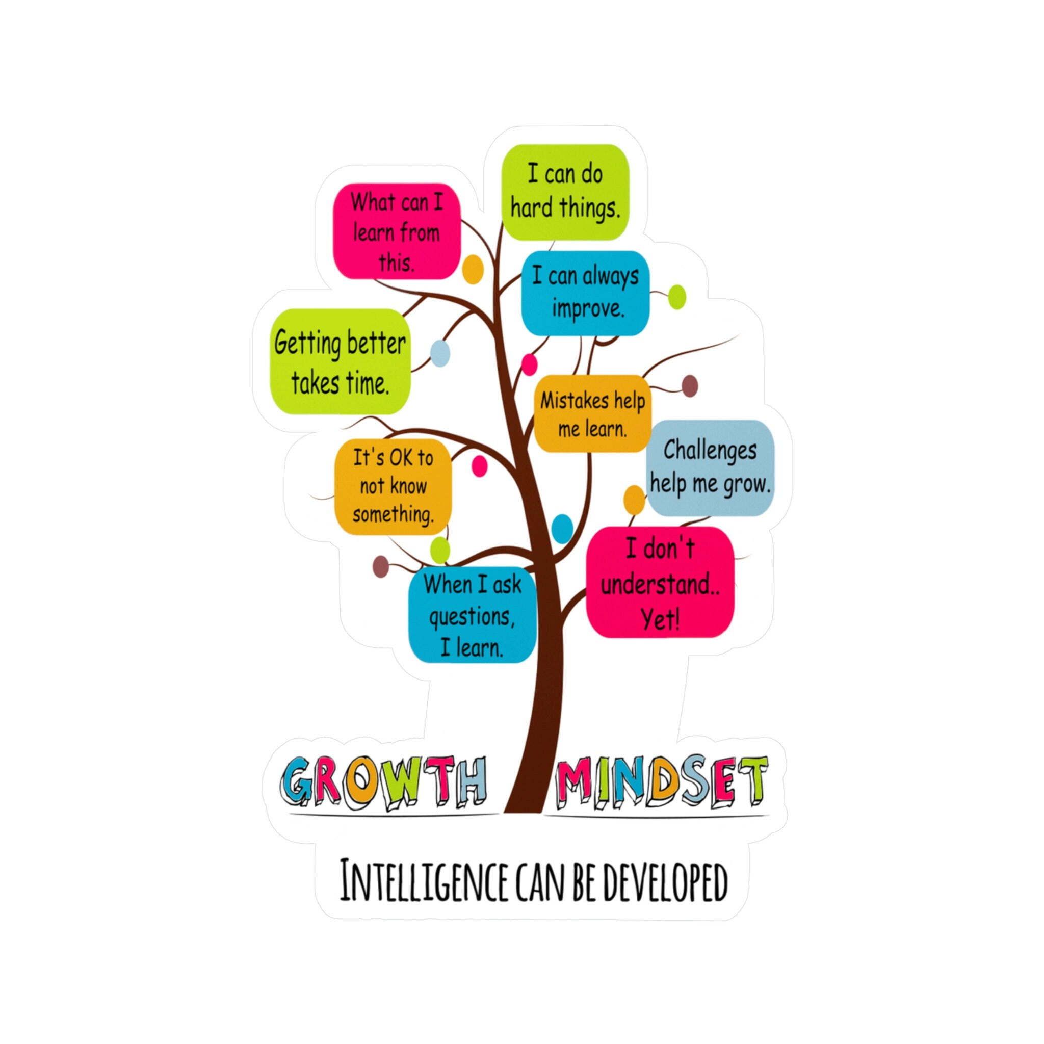 Growth Mindset Classroom Vinyl Decal, Classroom and Teacher Stickers ...